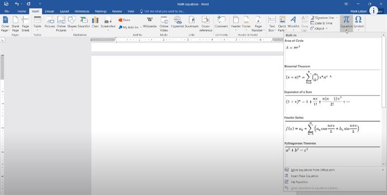 Comment utiliser l'éditeur d'équation dans Word